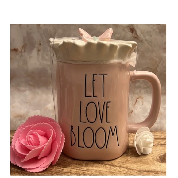 Rae Dunn | Other | New Rae Dunn Let Love Bloom Pink Mug Flower ...